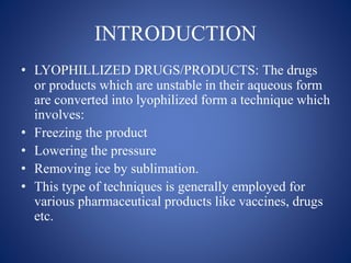 pharmaceutical packaging. lyophillized drugs packaging problems and ...