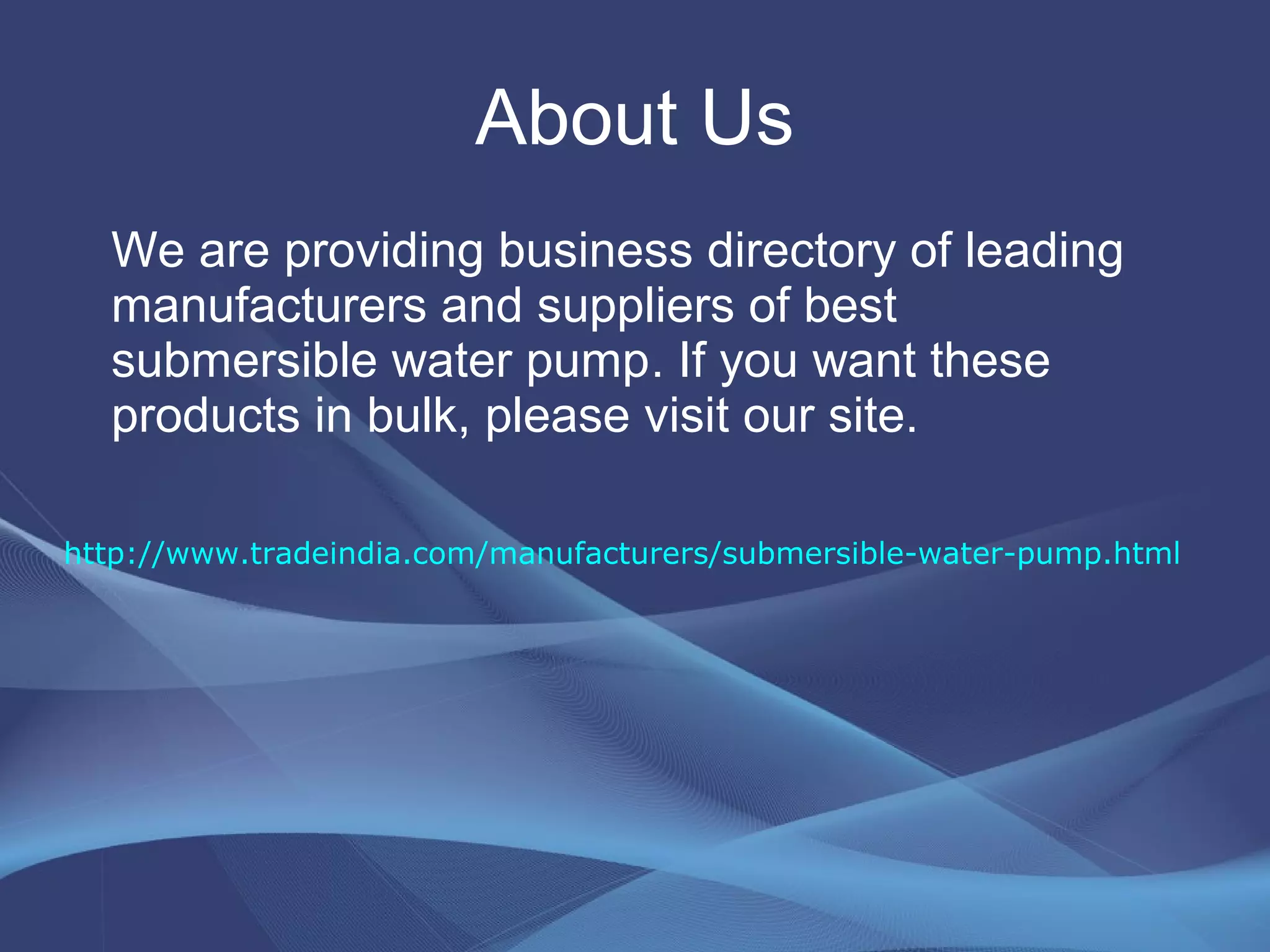 Submersible Water Pump Types And Specifications | ODP