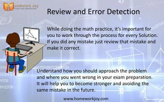 6 quick exam preparation tips for math | PPT