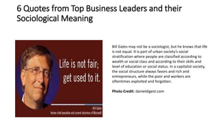 6 quotes from top business leaders and their sociological meaning | PPT