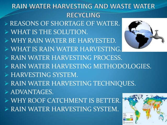 6 rain water harvesting and waste water recycling | PPTX | Science