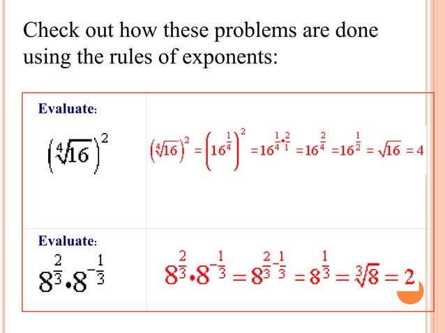 Rational Exponents PPT Rational Exponents PPT