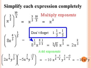 Simplify Expressions With Exponents
