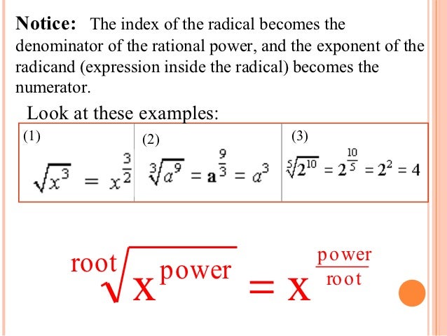 Rational Exponents Rational Exponents