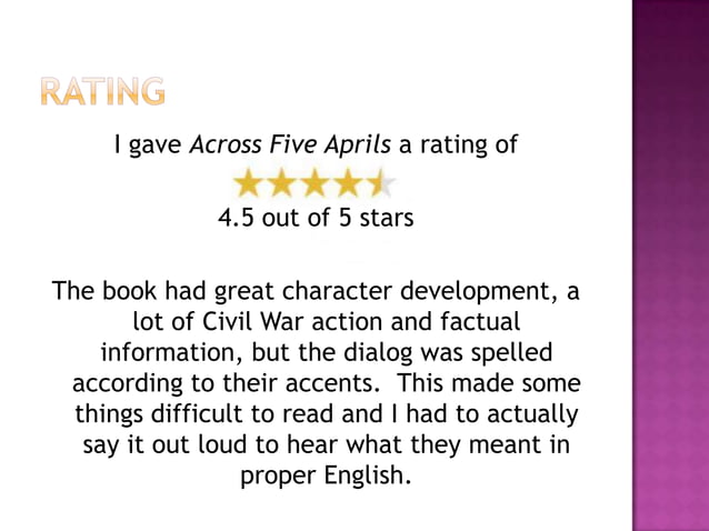 Miss Roche Across Five Aprils | PPT