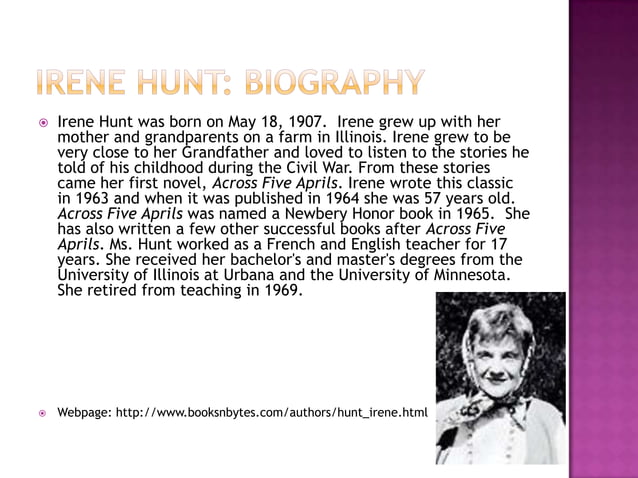 Miss Roche Across Five Aprils | PPT