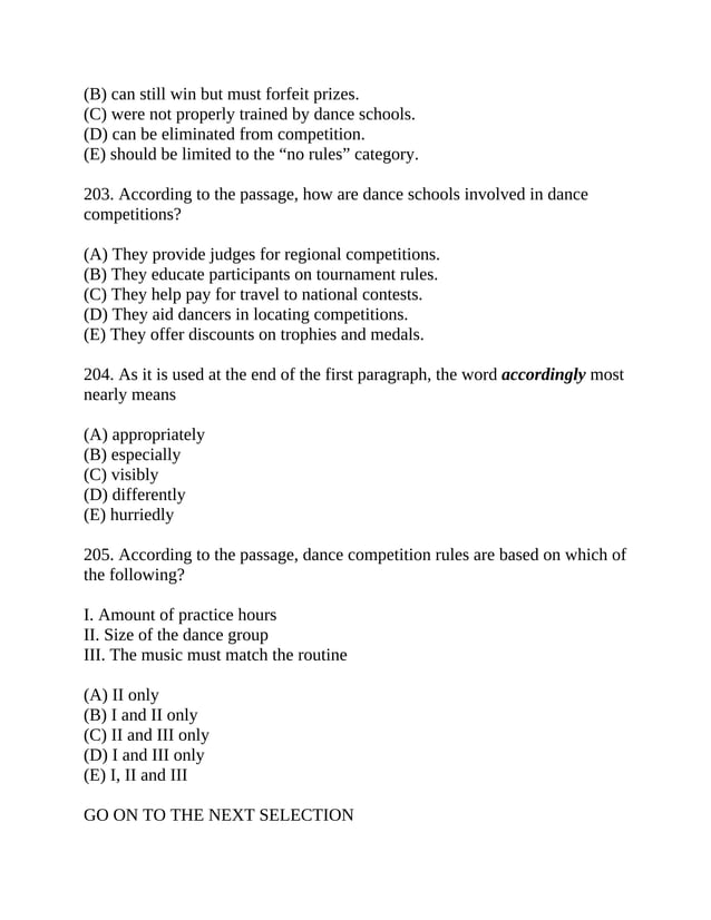 6 reading practice test for the SSAT upper | PDF