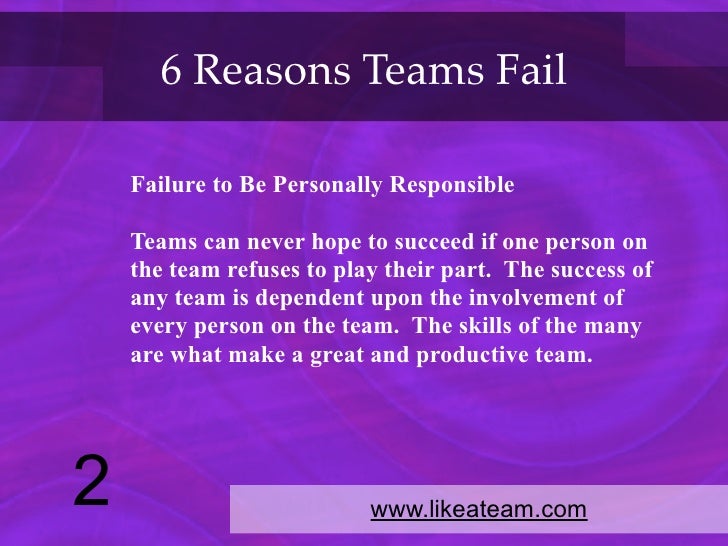 6 reasons teams fail