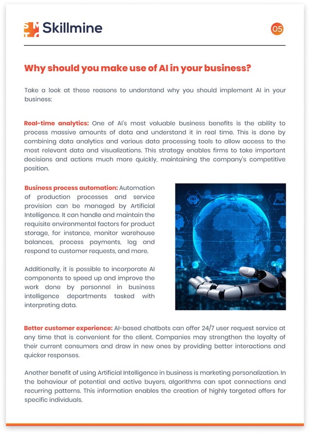 6 Reasons to Adopt Artificial Intelligence in your business | PDF