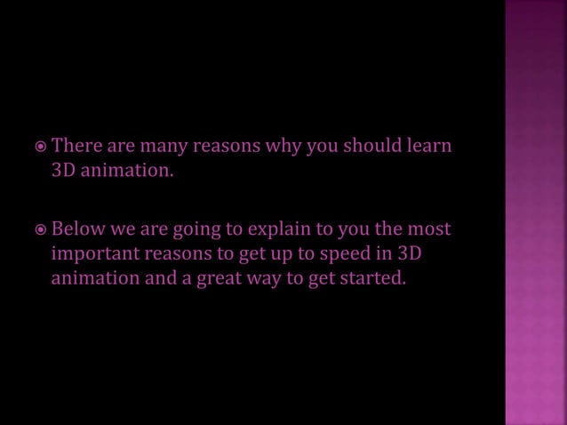 6 Reasons why to Learn 3D Animation | PPT