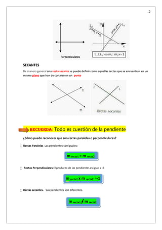 6 rectas paraleleas y perpendiculares enee (10mos e , f ) | PDF