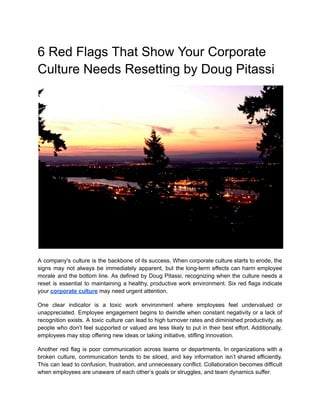 6 Red Flags That Show Your Corporate Culture Needs Resetting by Doug ...