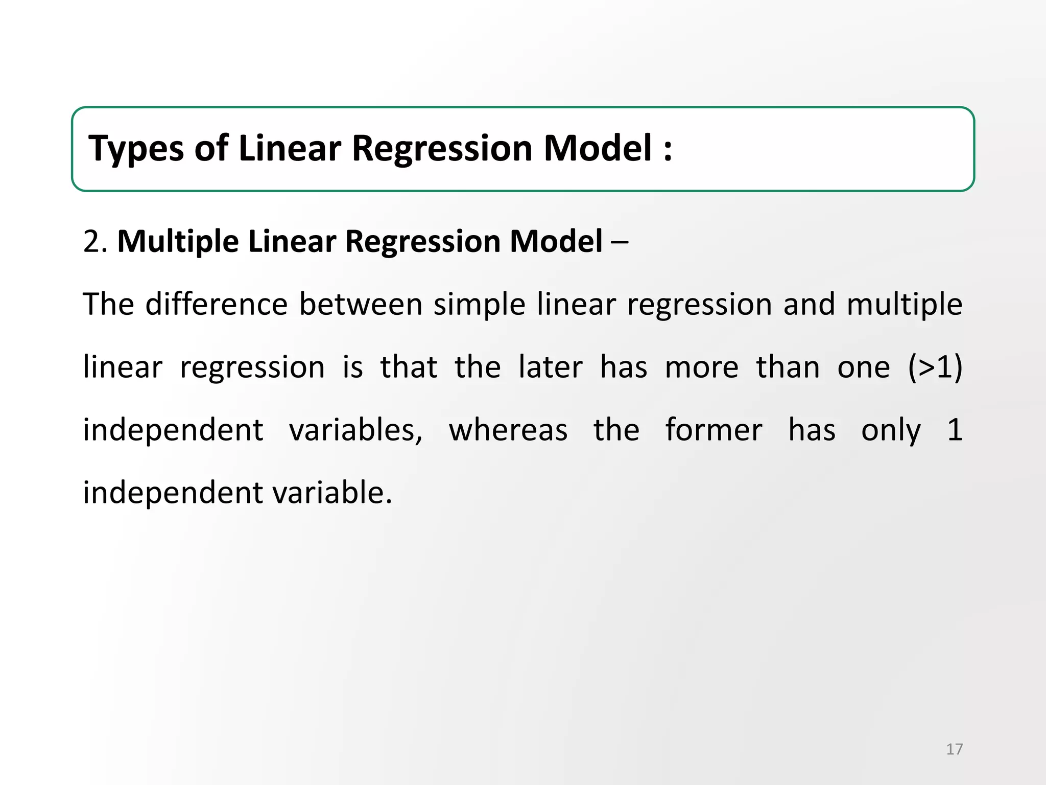 STATISTICAL REGRESSION MODELS | PPTX