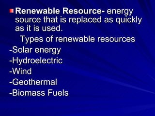 6 renewable resources | PPT