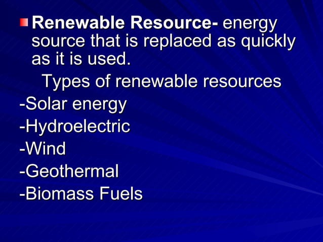 6 renewable resources | PPT