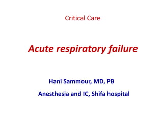 6) respiratory failure.pptx | Lung and Respiratory Health | Diseases ...