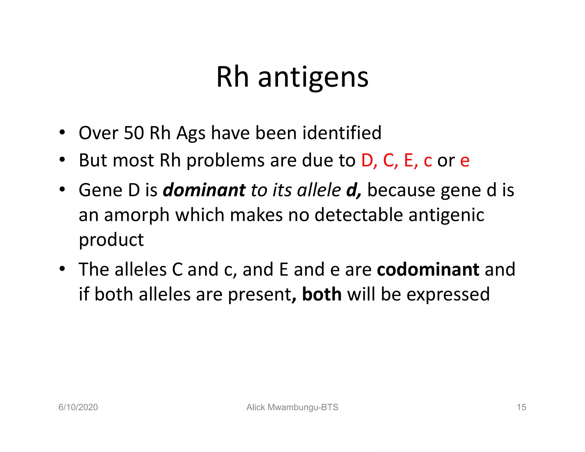 Rhesus Blood Group System | PDF