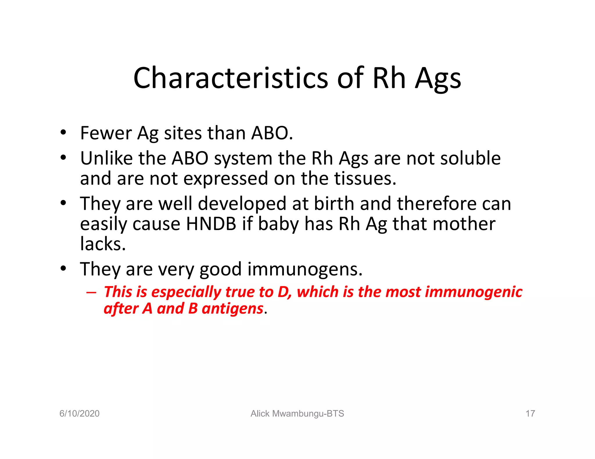 Rhesus Blood Group System | PDF