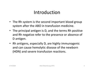 Rhesus Blood Group System | PPT