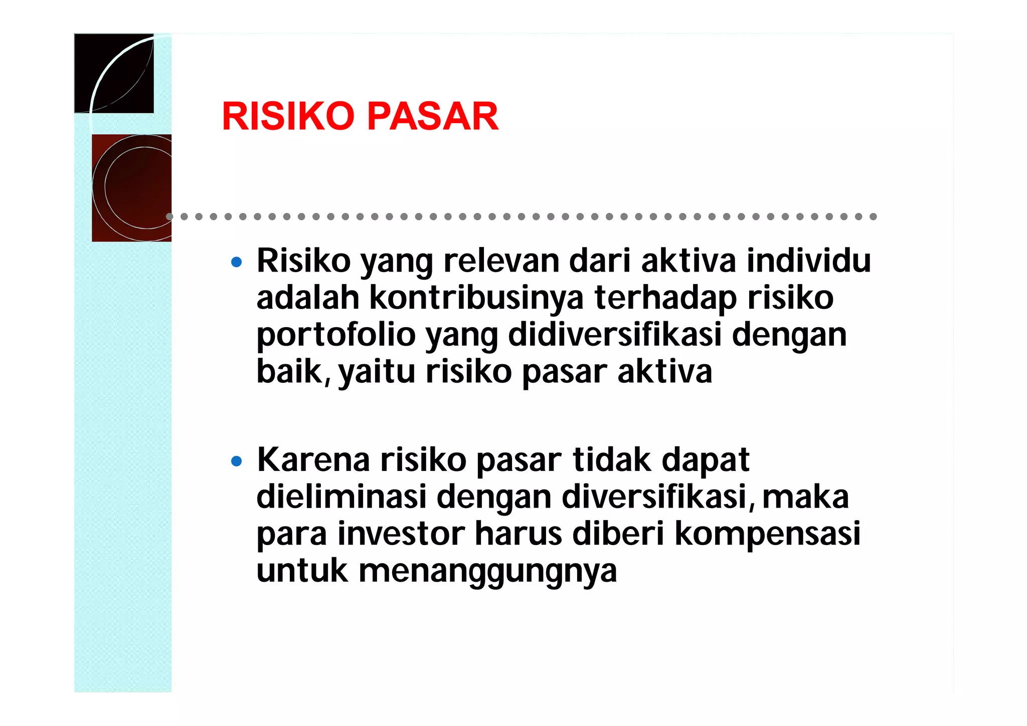 risiko dan tingkat pengembalian | PDF