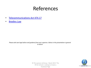 6 Facebook Risk Management for Schools | PPT