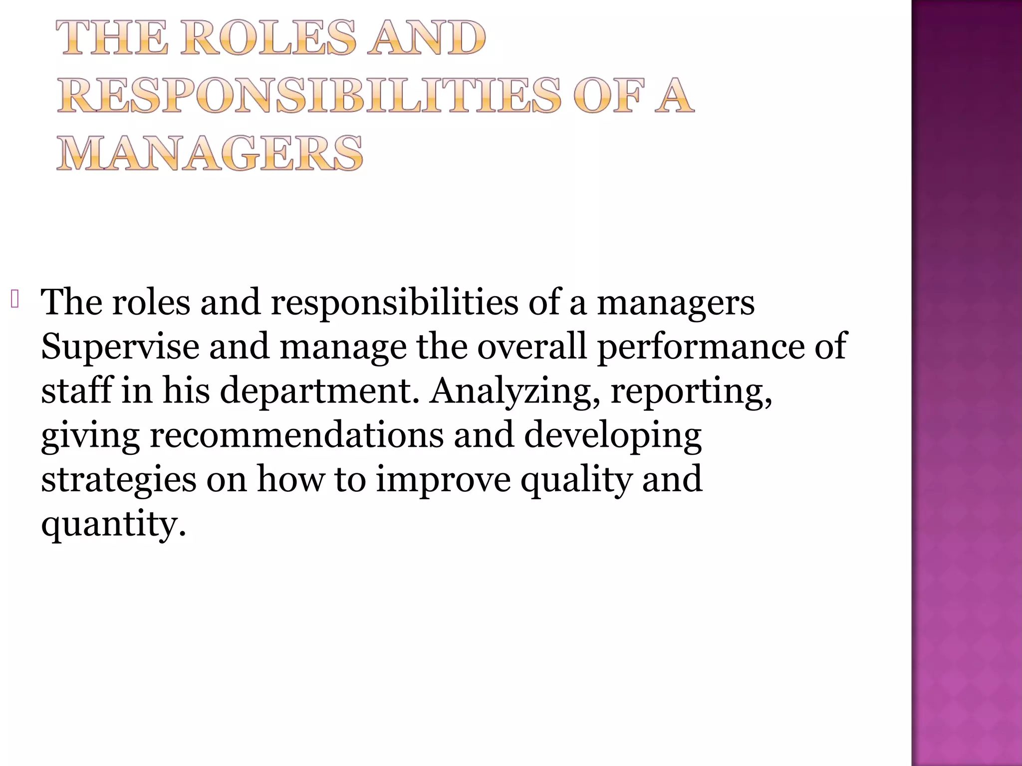 Role of Managers | PPT