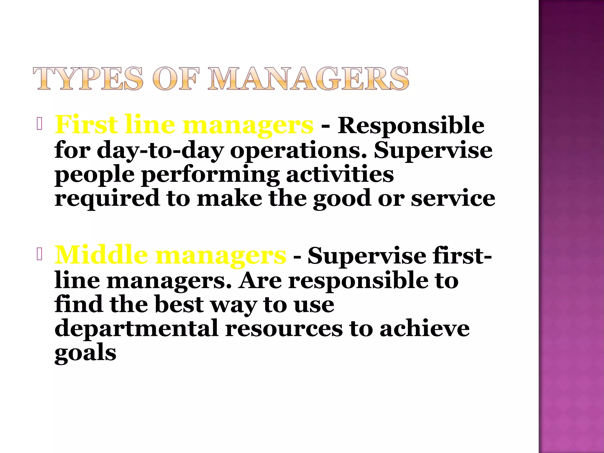 Role of Managers | PPT