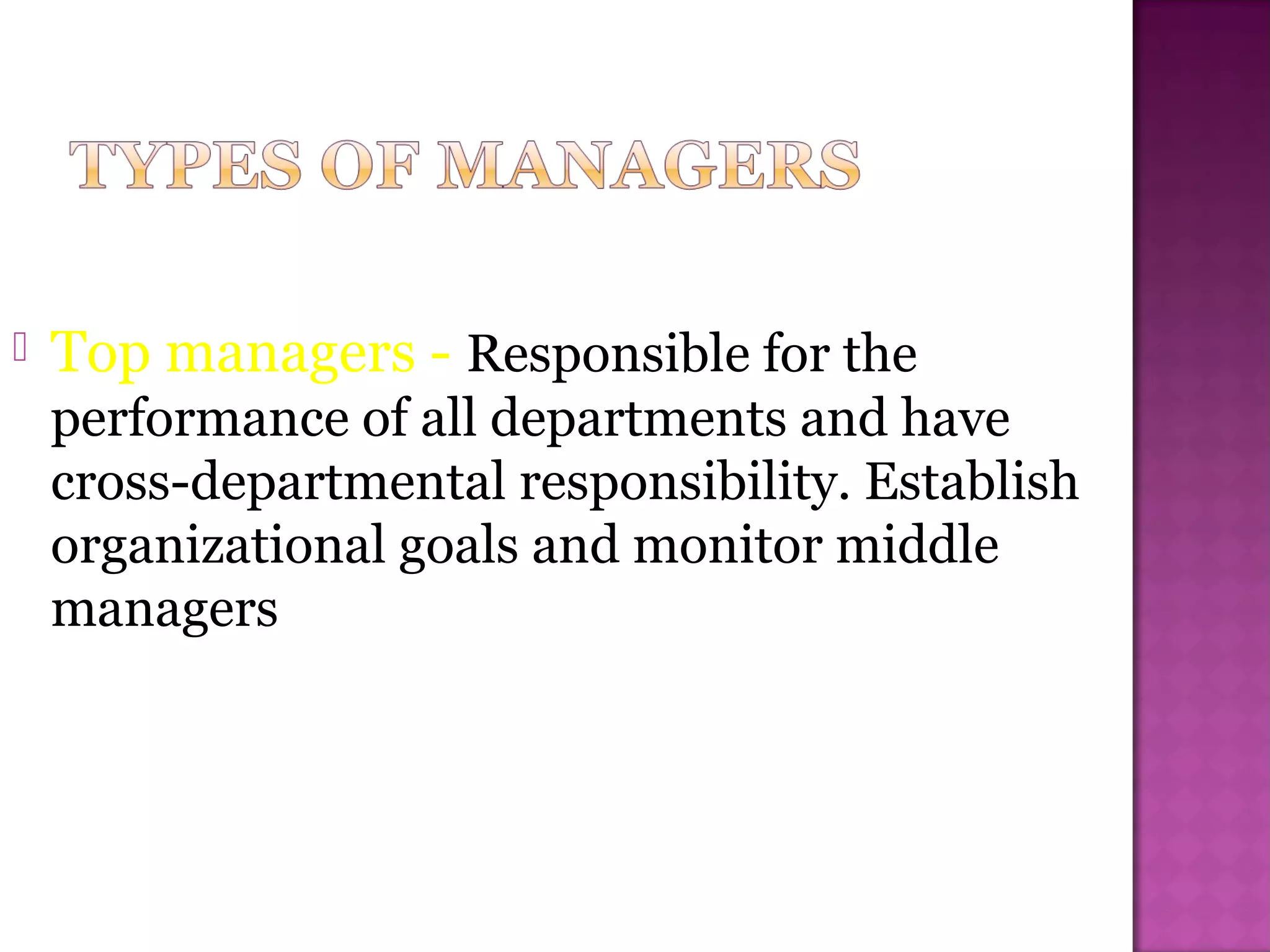 Role of Managers | PPT