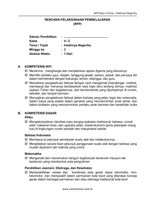 [6] rpp sd kelas 4 semester 2 indahnya negeriku www.sekolahdasar.web.id (1) | PDF