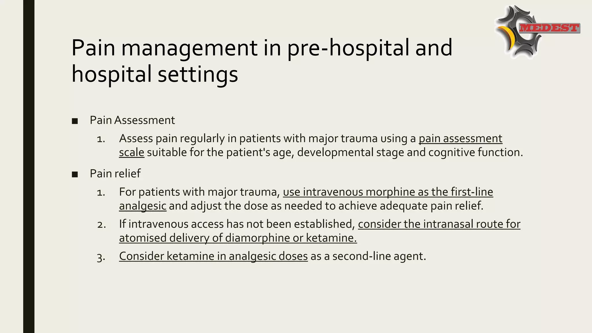 2016 NICE Major Trauma Guidelines. The pre-hospital recomendations | PPTX