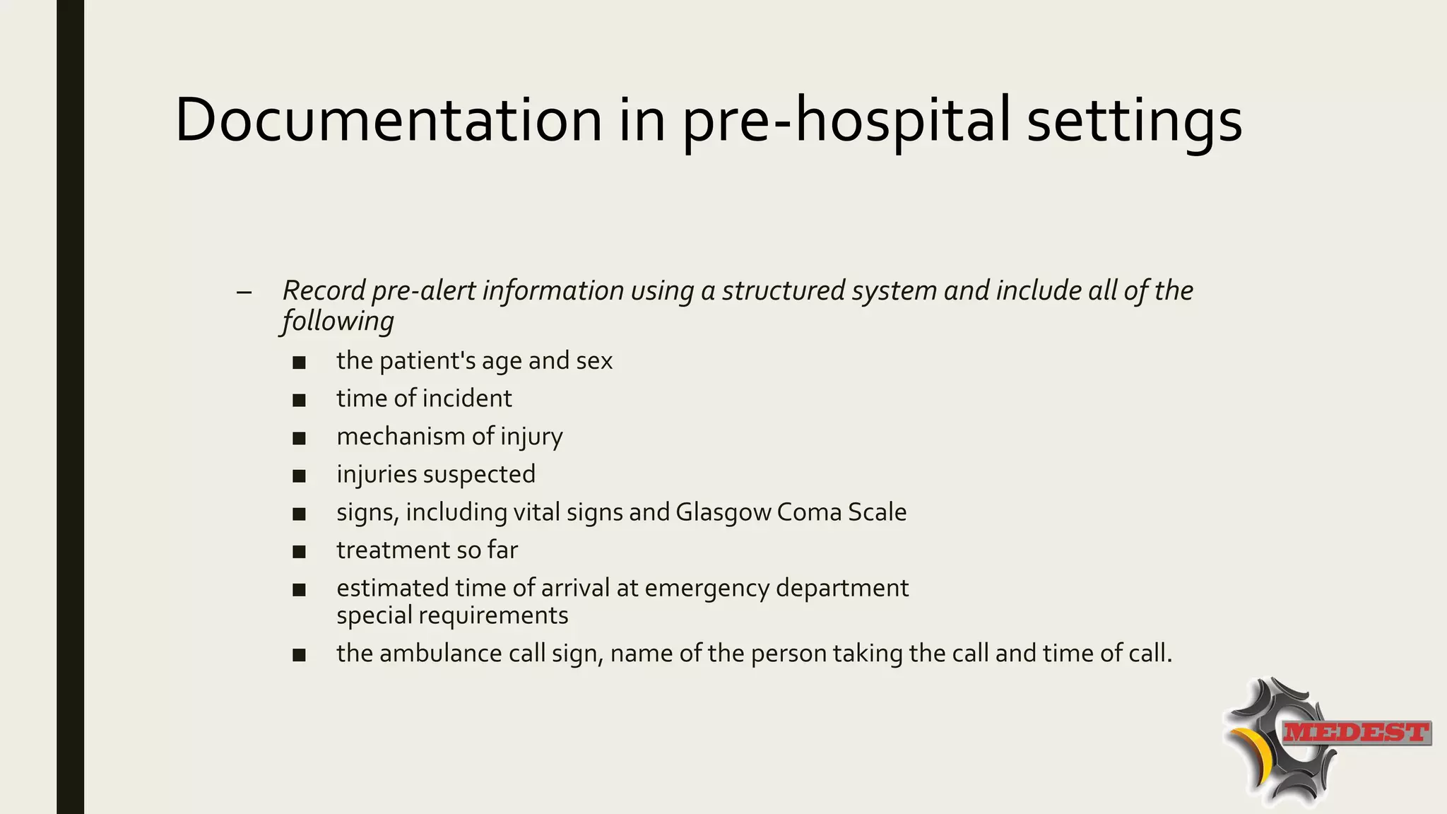 2016 NICE Major Trauma Guidelines. The pre-hospital recomendations | PPTX