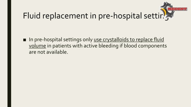 2016 NICE Major Trauma Guidelines. The pre-hospital recomendations | PPTX