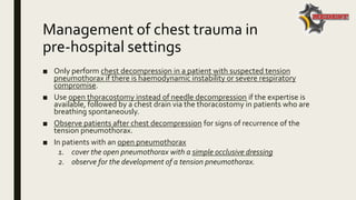 2016 NICE Major Trauma Guidelines. The pre-hospital recomendations | PPTX