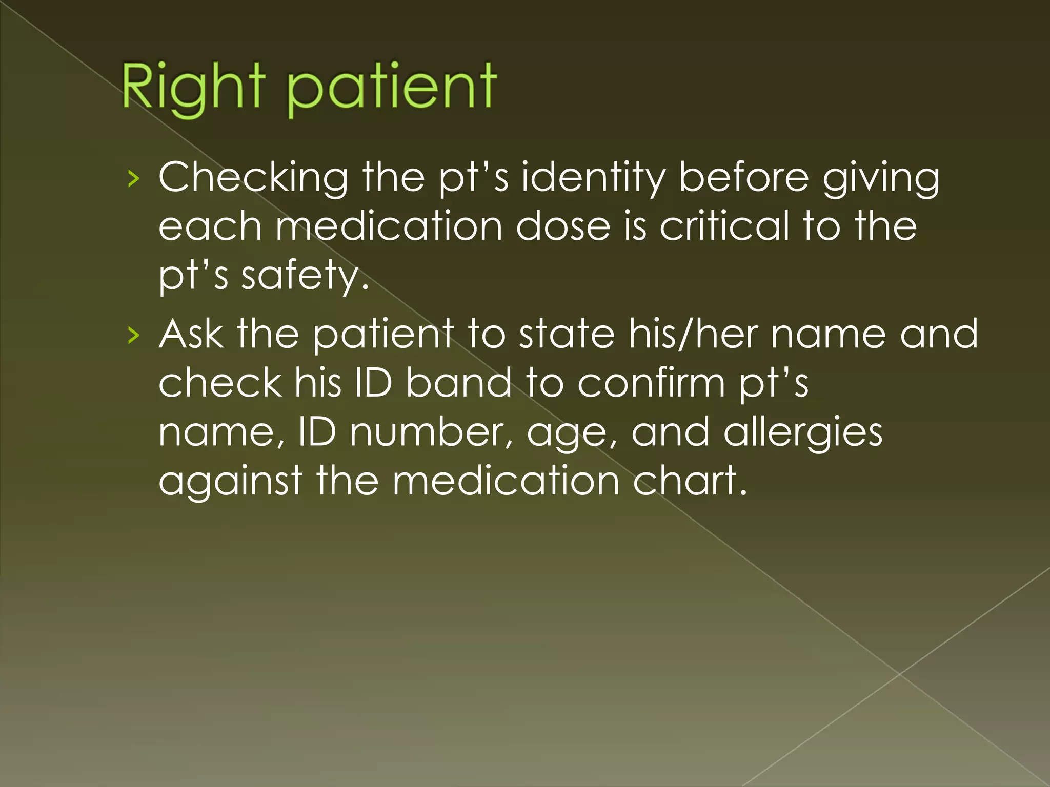 6 rules of drug administration | PPTX
