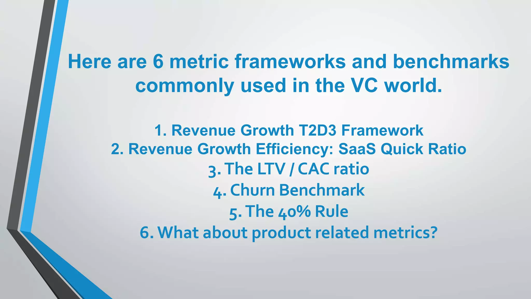 6 SaaS Metrics, Frameworks & Benchmarks | PPTX