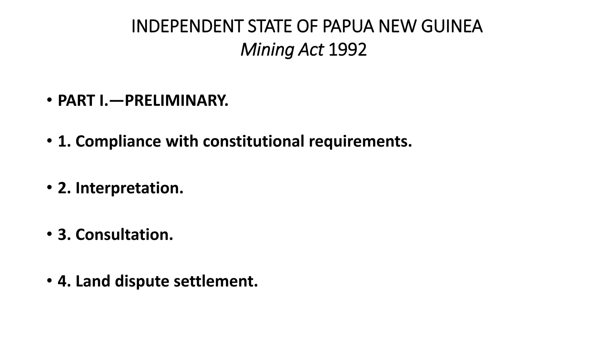Salient features of Mining Act, Papua New Guineadf | PDF