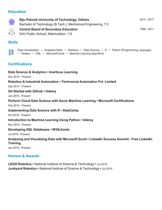 T Pawan Kumar Patro_Data Analyst_Resume | PDF