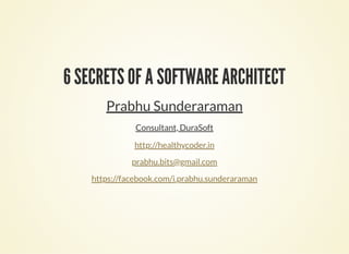 6 secrets of a software architect | PPT