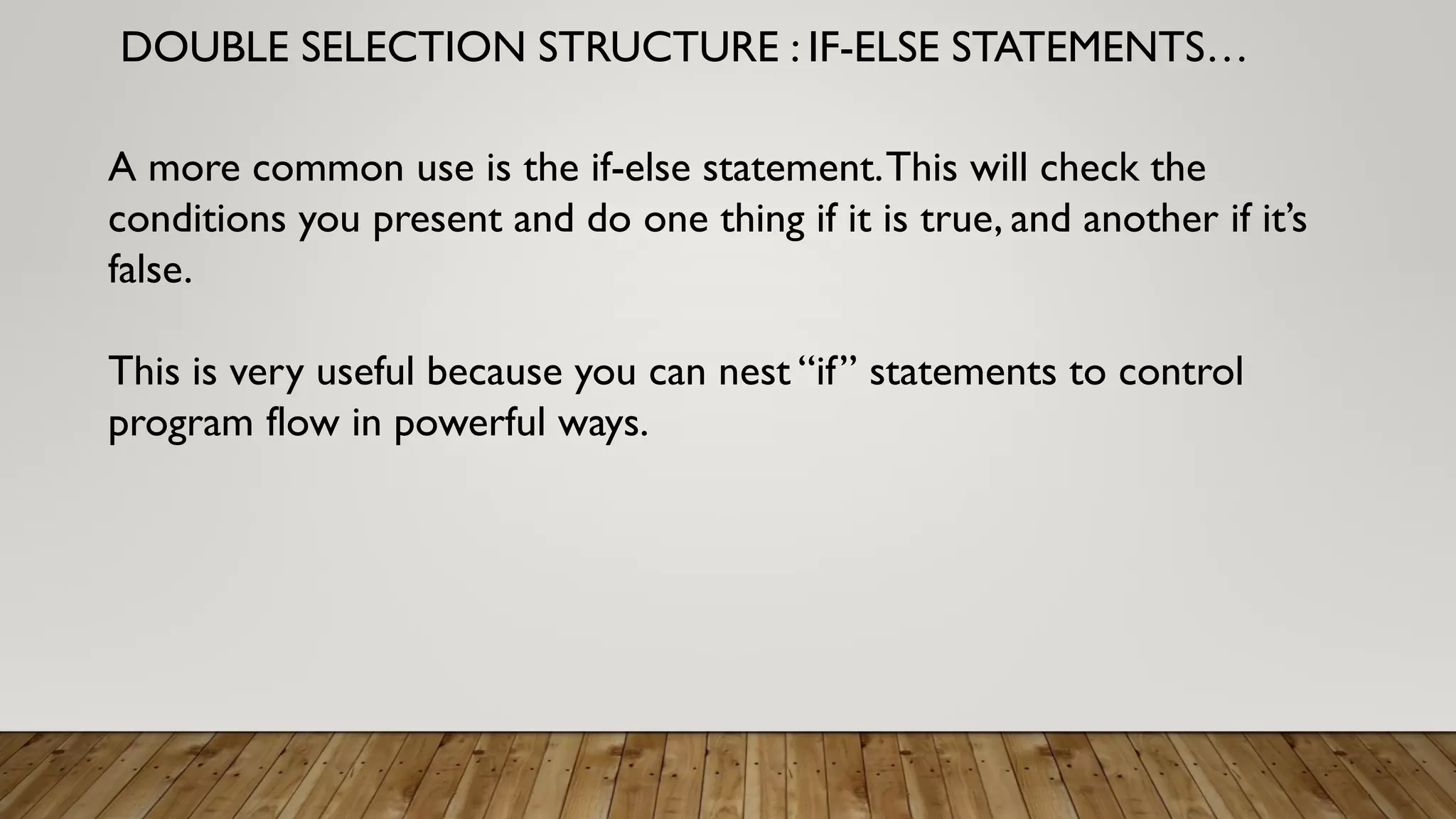 selection structures | PDF