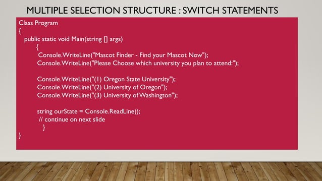 selection structures | PDF
