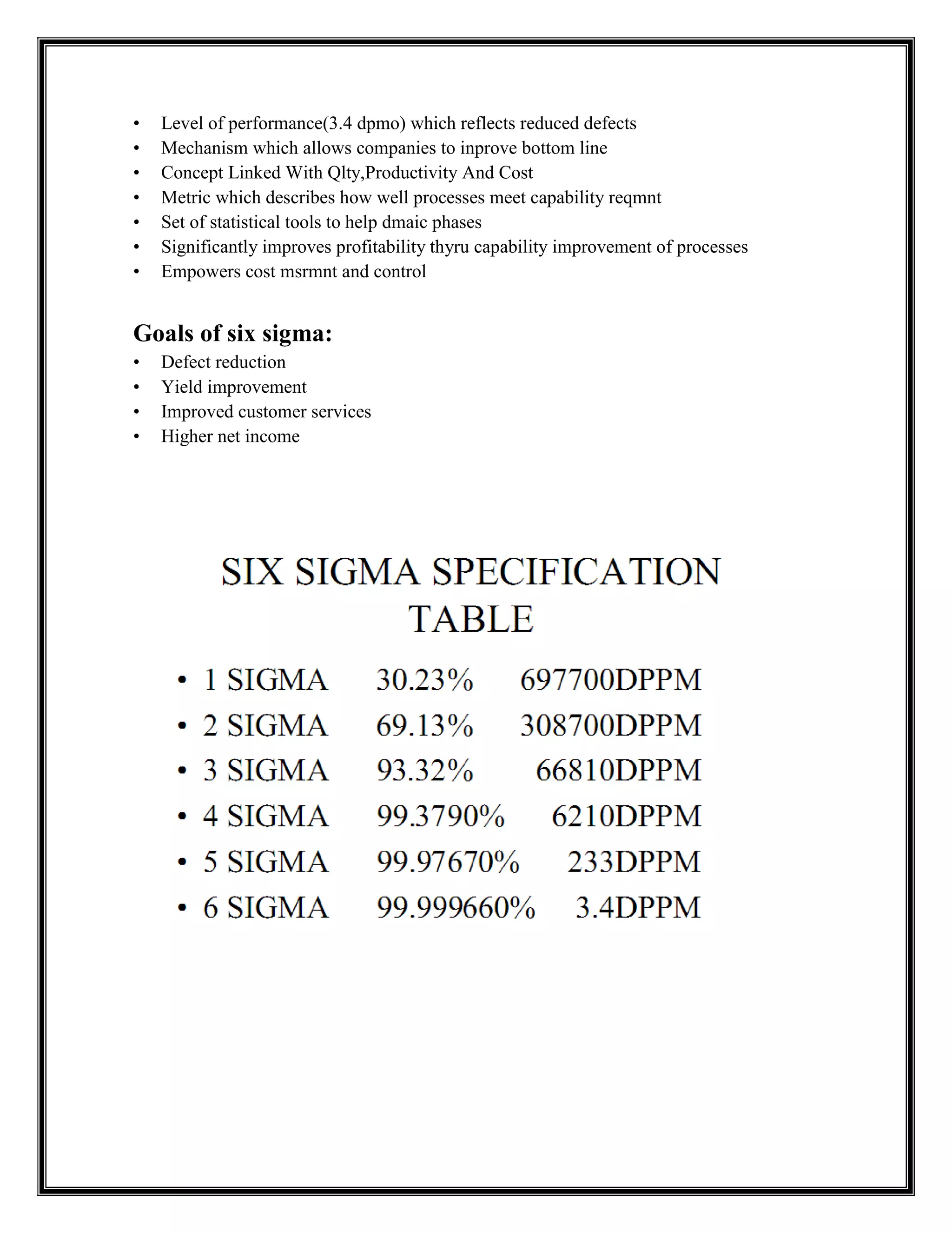 6 sigma assignment | DOCX