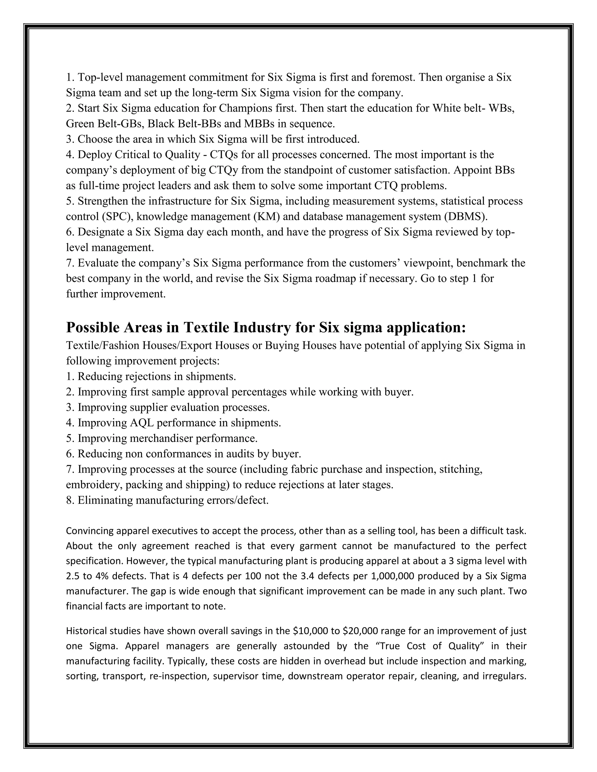 6 sigma assignment | DOCX