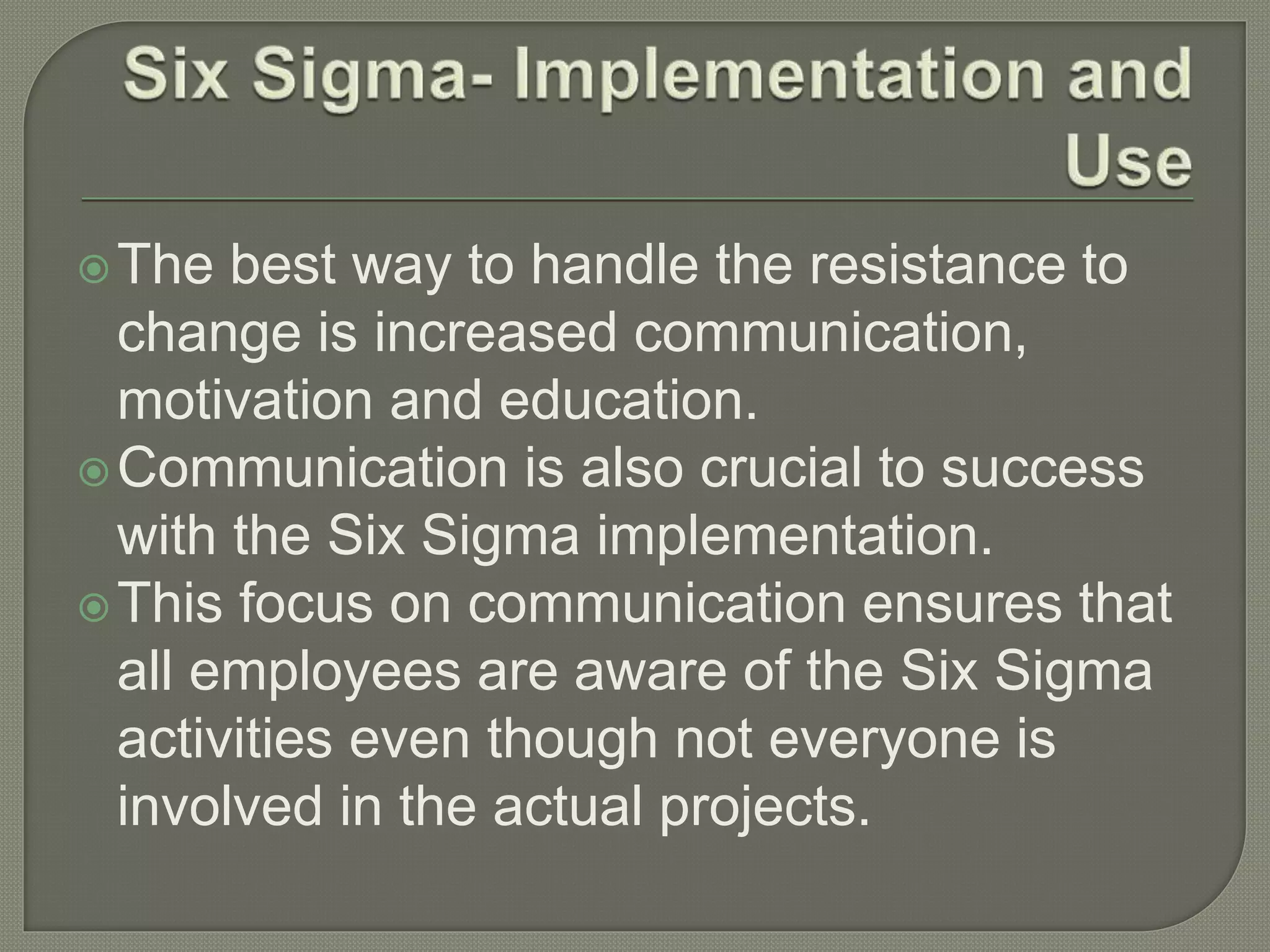 6 sigma in manufacturing | PPTX