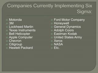 6 sigma in manufacturing | PPTX