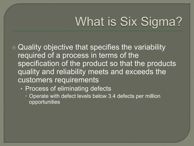 6 sigma in manufacturing | PPT