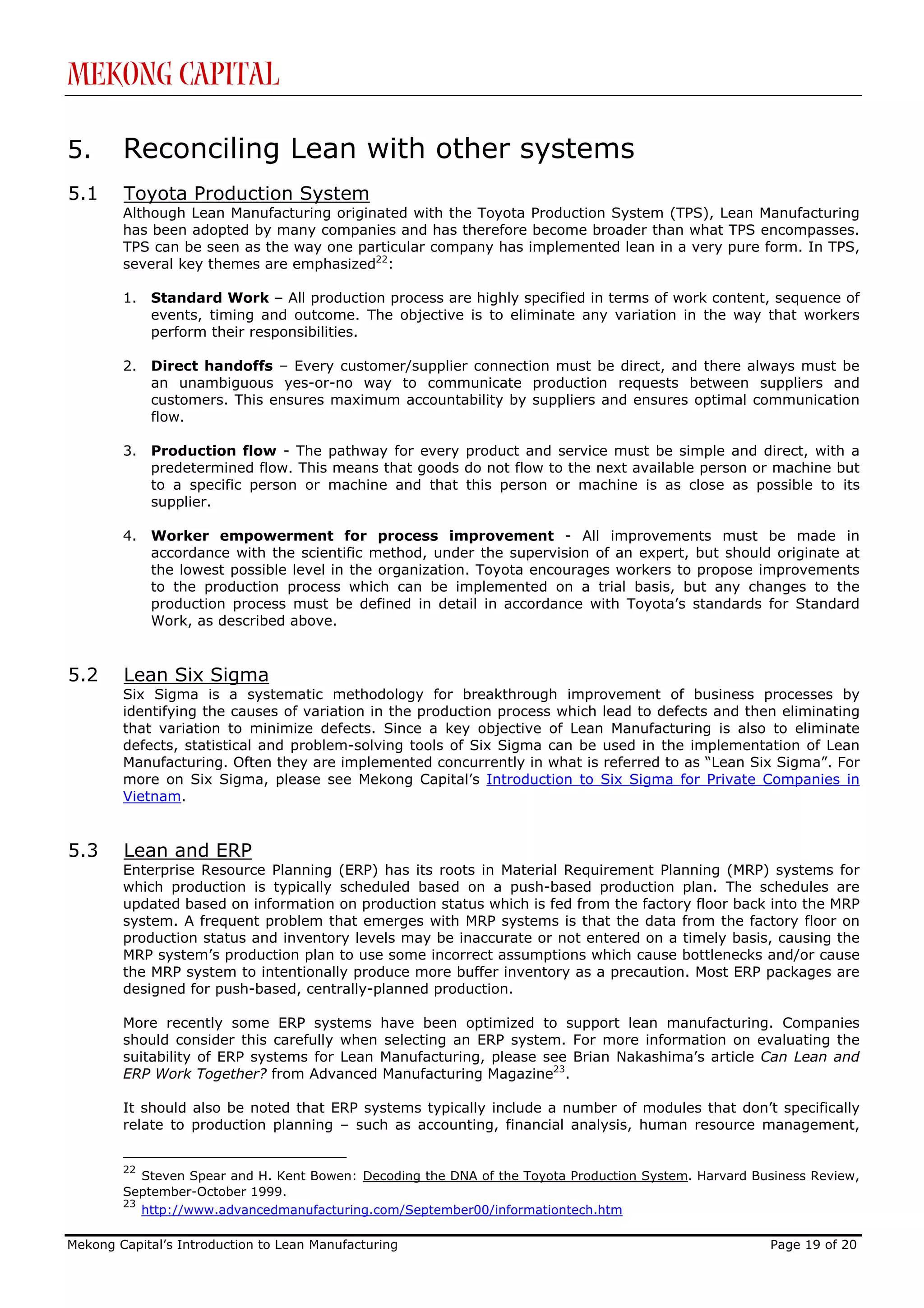 6 sigma introduction to lean manufacturing - english | PDF