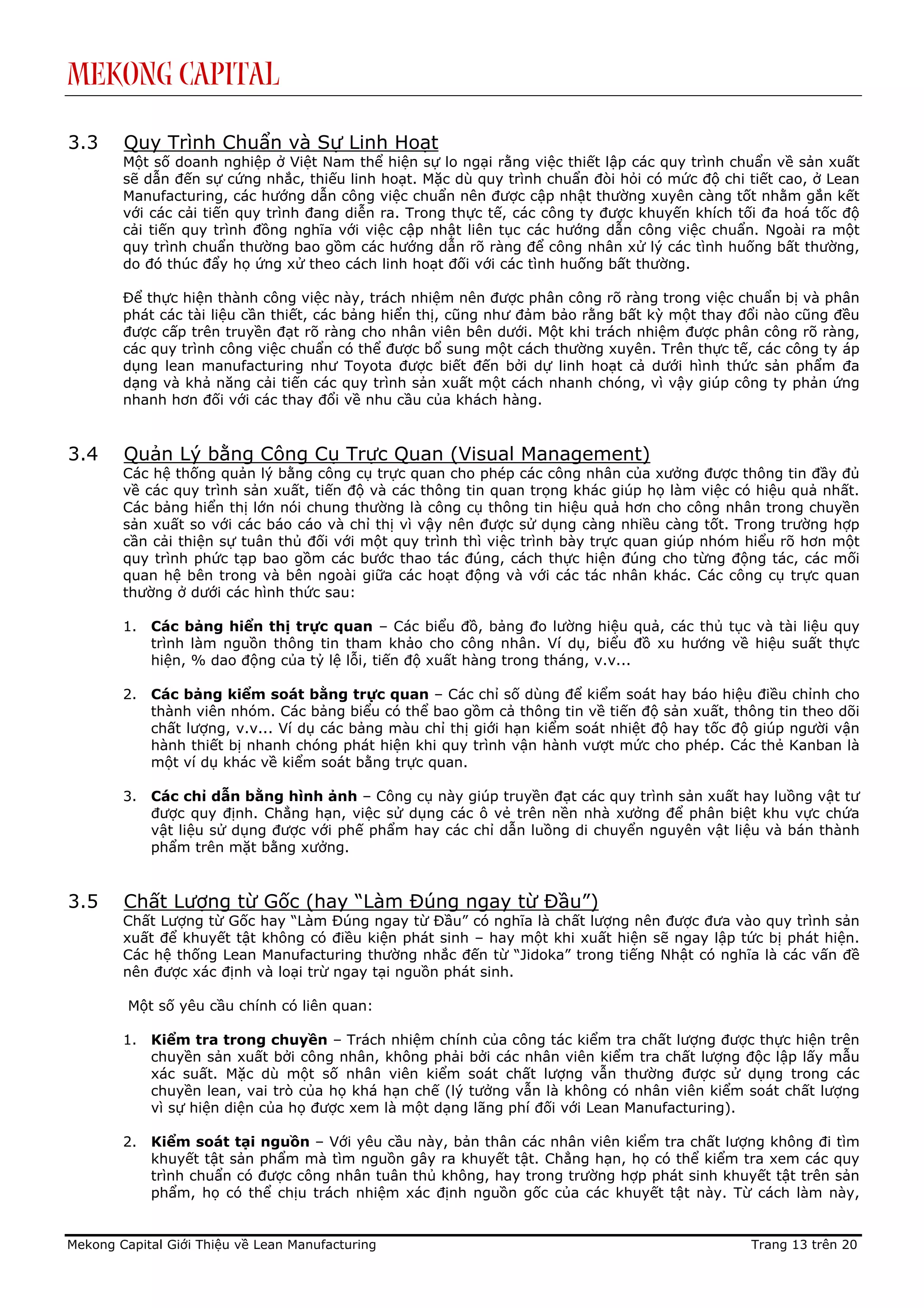 6 sigma introduction to lean manufacturing - vietnamese | PDF