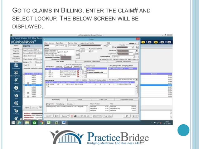 6 simple steps to create secondary claims using eClinicalWorks! | PPTX ...