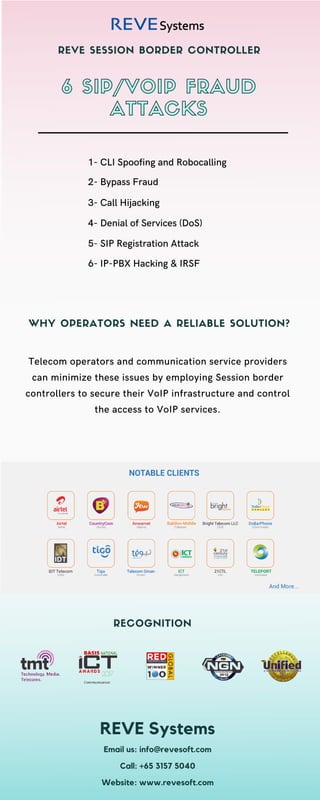 6 SIP/VoIP Fraud Attacks: Why Operators Need a Reliable Solution? | PDF