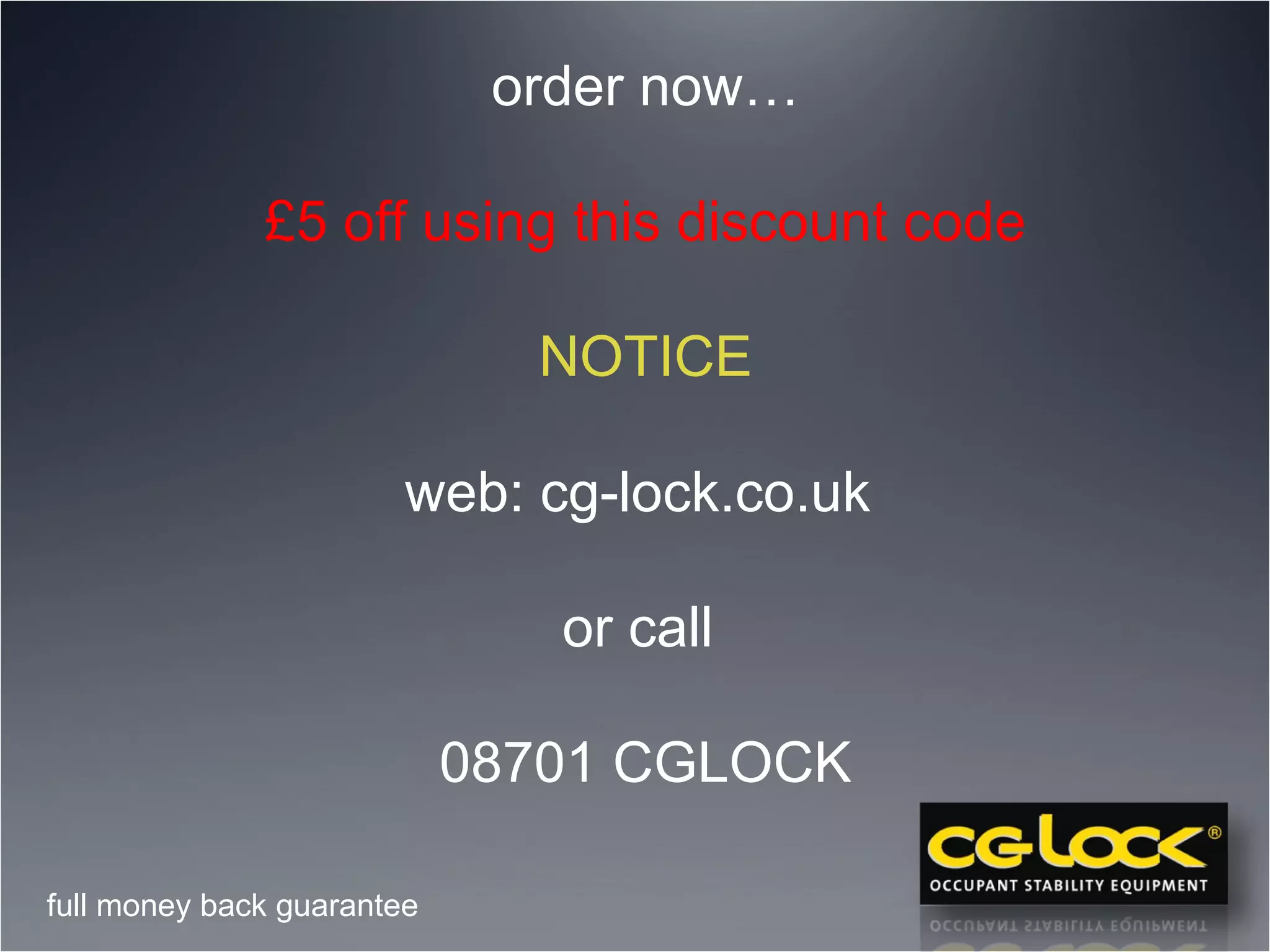 Improved Safety, Control & Comfort in 5 mins with the CG-Lock Device | PPT